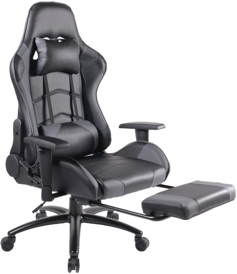 Gaming PC Chair Ergonomic Swivel Chair with Headrest High Back PU ...