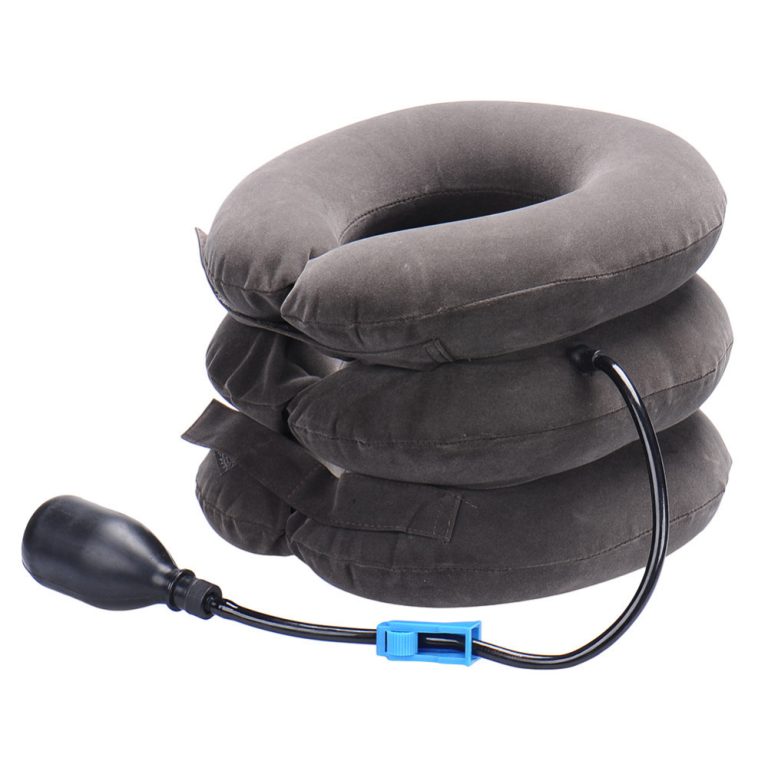 Portable Inflatable Neck Support Device – 3-Layer Adjustable Traction ...