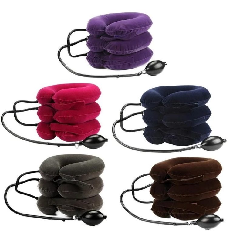 Portable Inflatable Neck Support Device – 3-Layer Adjustable Traction ...