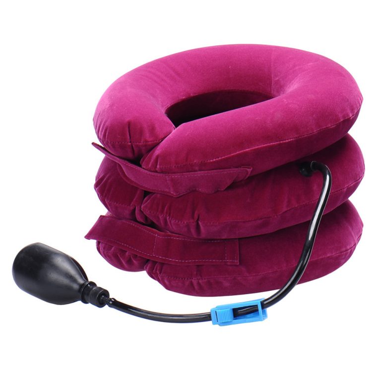 Portable Inflatable Neck Support Device – 3-Layer Adjustable Traction ...
