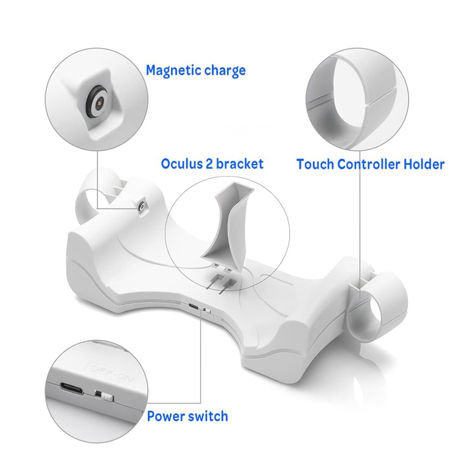 Magnetic Charging Dock Station Set For Oculus Quest 2 VR /Headsets ...