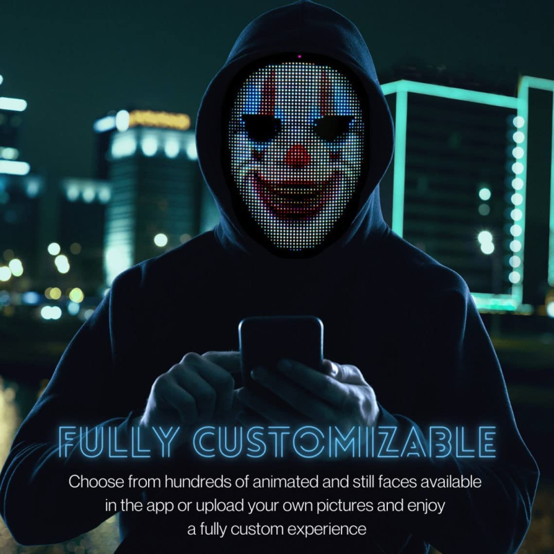 Face Transforming LED Mask Electronic Changing Facial Cover Glow Mask ...