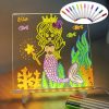 DIY Note Board LED Night Light Creative Message Board Lamp With 7Pens ...
