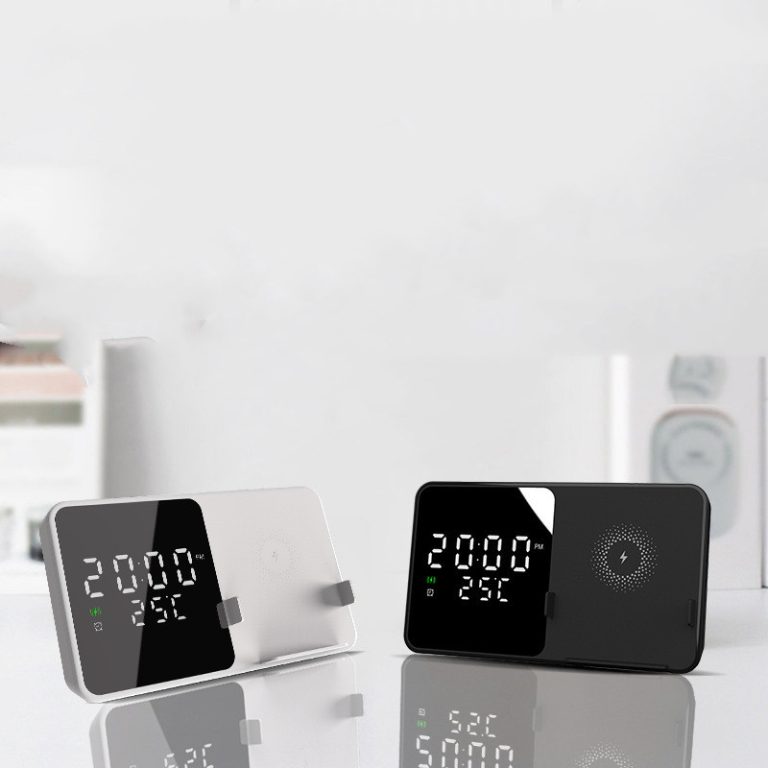 Digital Clock Wireless Charger Multifunctional Charging Dock Station ...