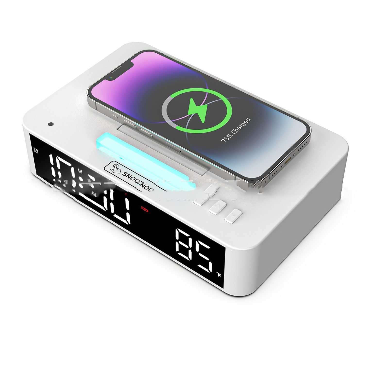 Smart Touch Wireless Charging Alarm Clock Mobile Charger Device ...