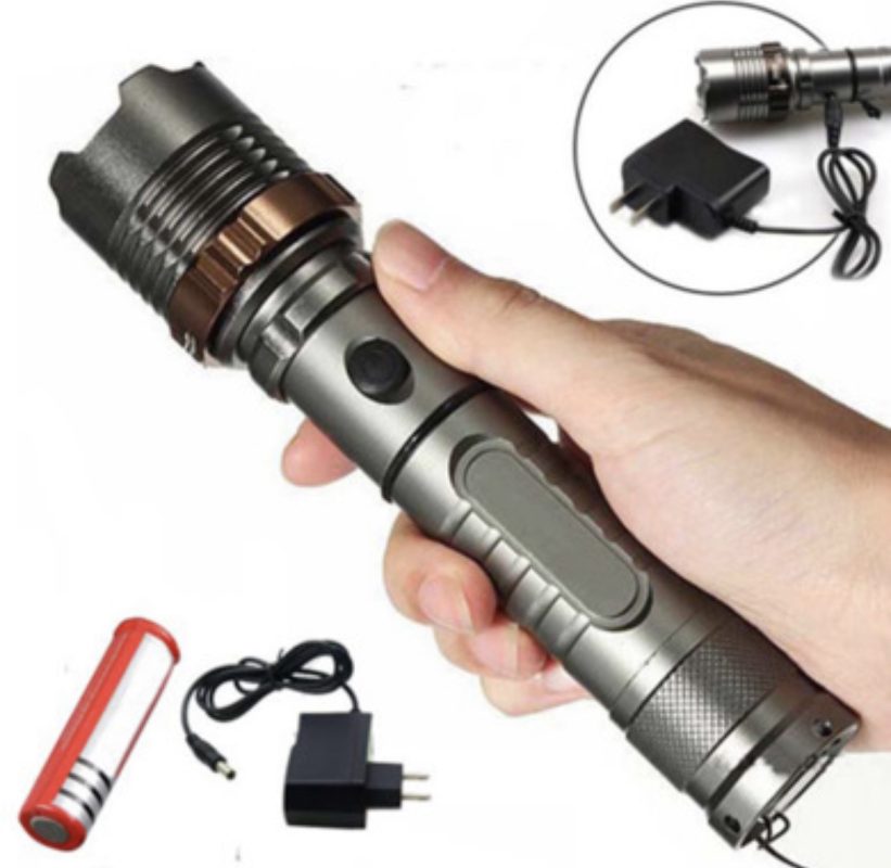 T6 flashlight T6 zoom rechargeable Light Torch Outdoor Camping Tool ...