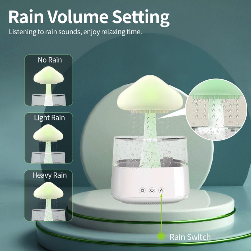 2-in-1 Desk Light Humidifier Rain Cloud Aromatherapy Essential Oil Zen ...