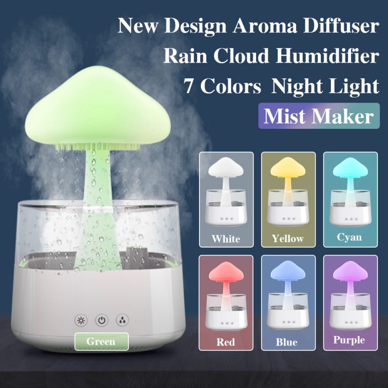 2-in-1 Desk Light Humidifier Rain Cloud Aromatherapy Essential Oil Zen ...