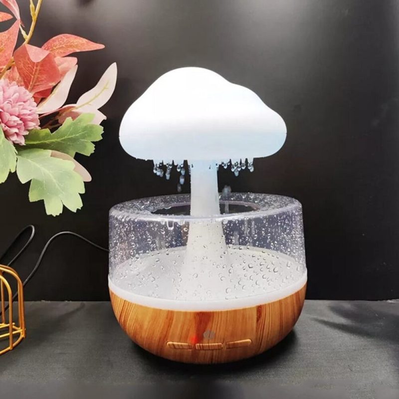 2-in-1 Desk Light Humidifier Rain Cloud Aromatherapy Essential Oil Zen ...