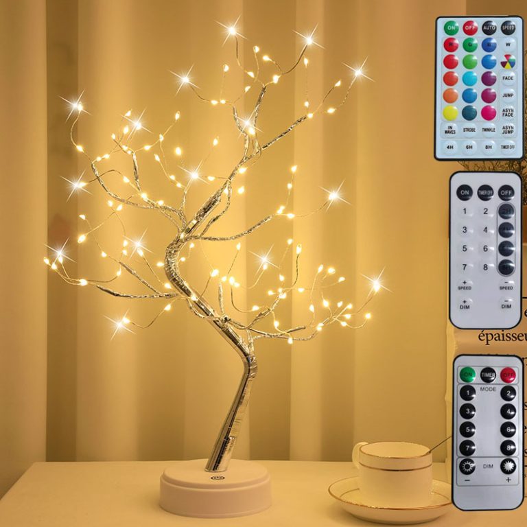 Colored Nightlight Decor Starry Sky LED Lights Copper Wire Rice Tree ...
