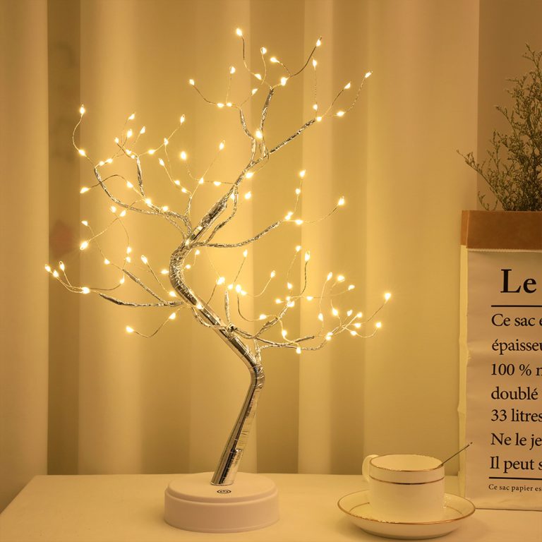 Colored Nightlight Decor Starry Sky LED Lights Copper Wire Rice Tree ...