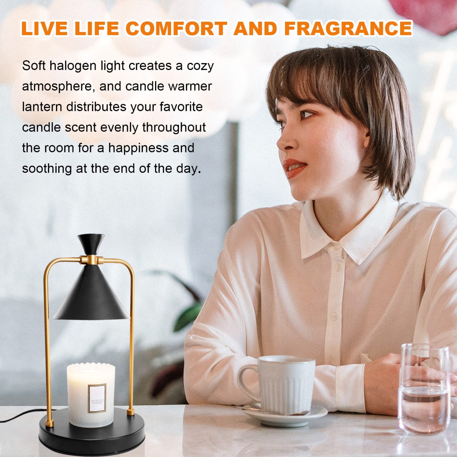 Electric Candle Warmer Lamp With Timer Dimmable With Scented Candles ...