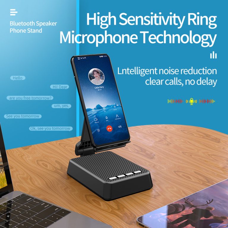 Bluetooth Speaker Stand Foldable Broadcaster Device HD Mic 360 Surround ...